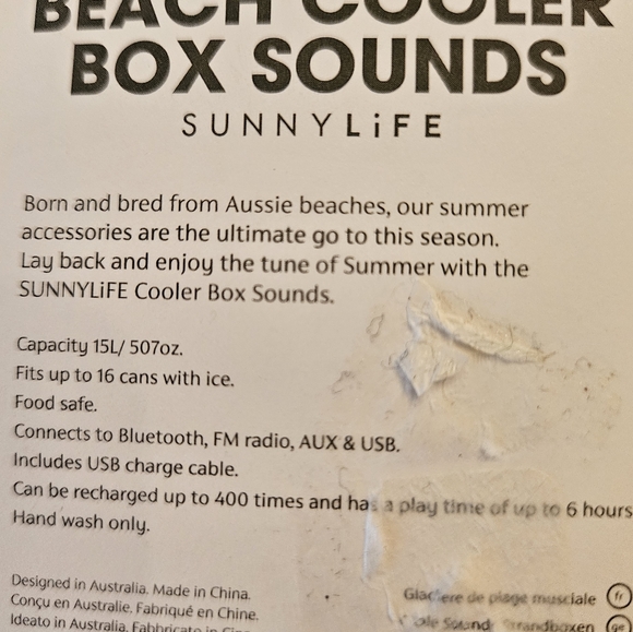 Sunnylife | Other | Brand New Sunnylife Beach Cooler Box Sounds | Poshmark